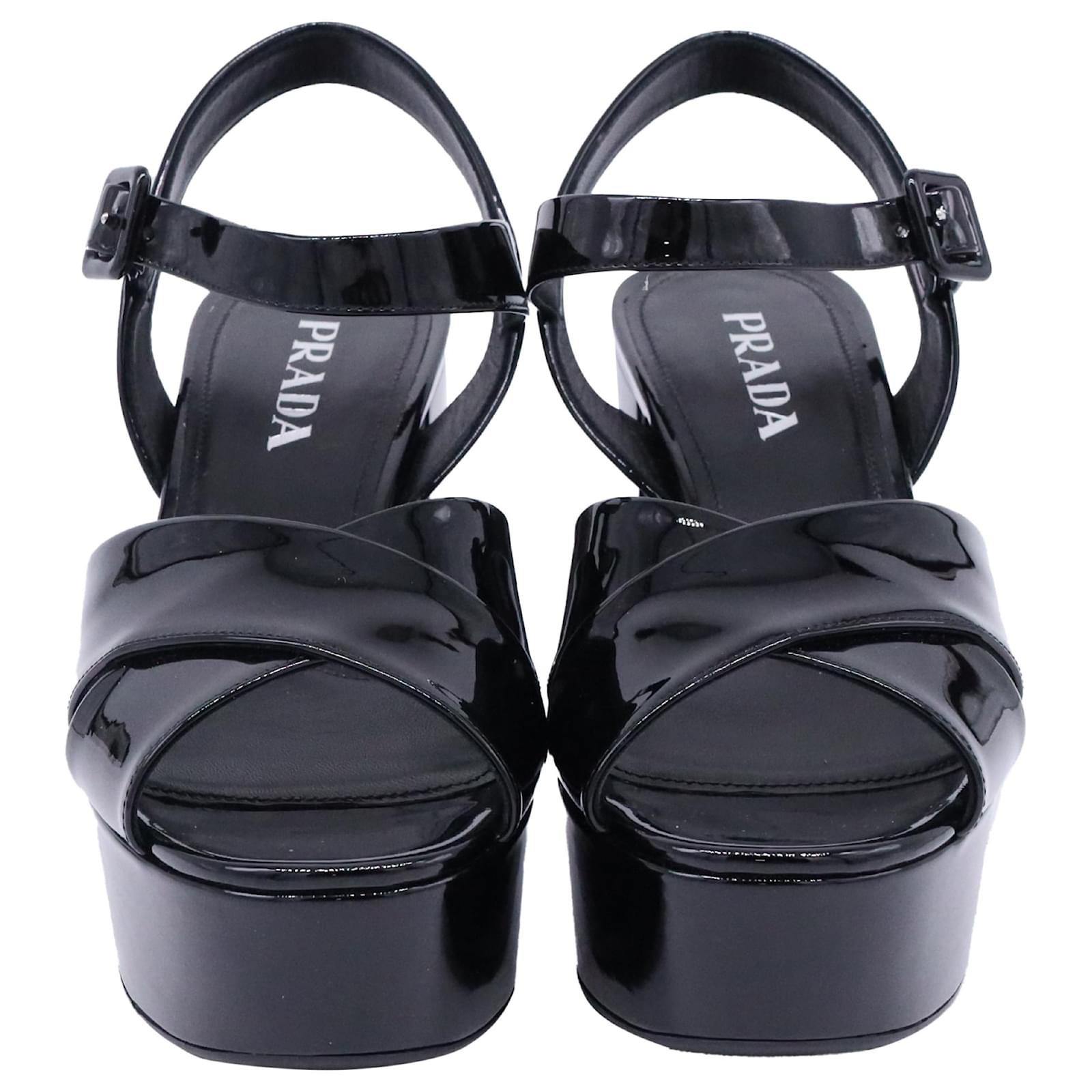 Prada Crisscross Platform Sandals