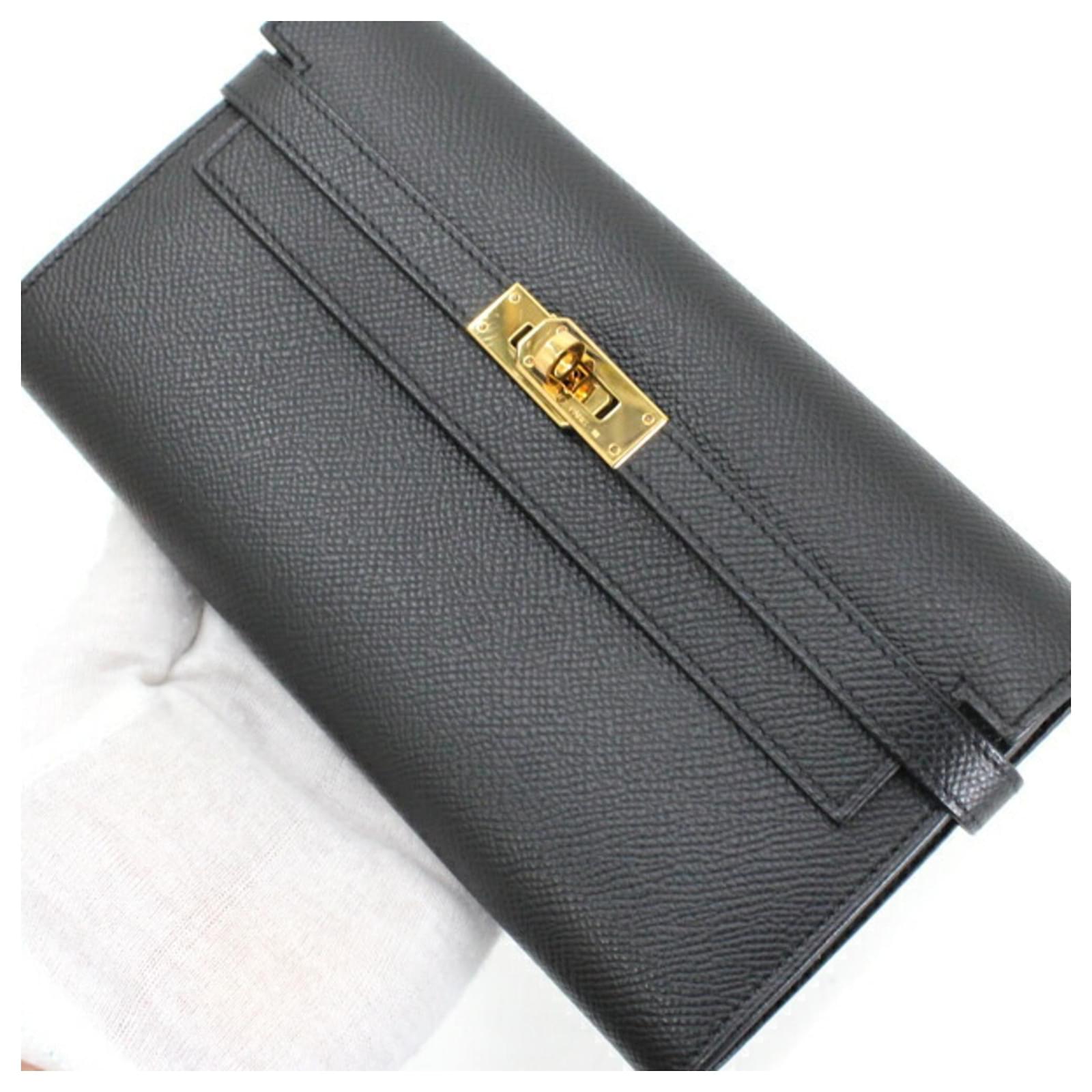 Hermès Kelly Long Wallet Black Leather ref.2396777 - Joli Closet
