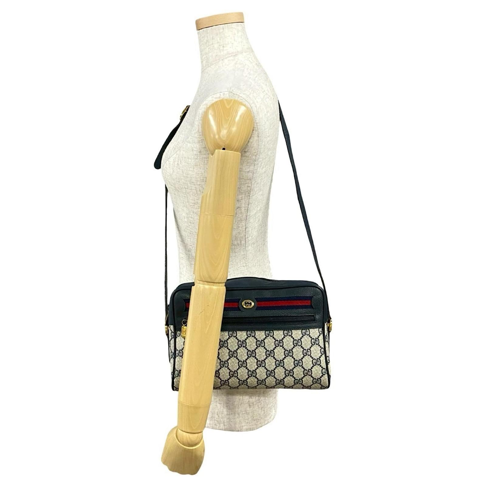 Gucci Old Sherry Line GG Logo Pattern Mini Shoulder Bag Red Navy blue ...