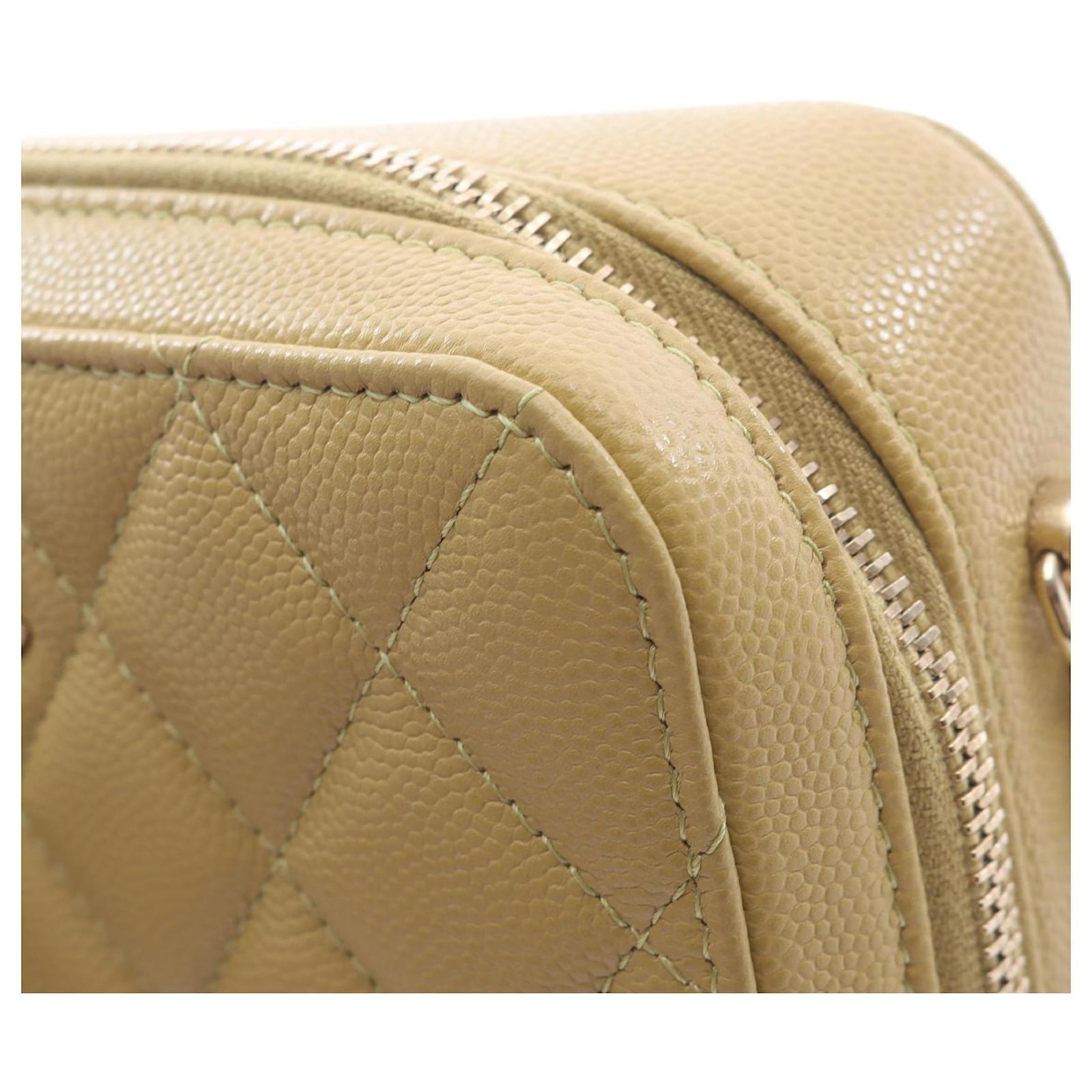 Chanel Caviar Mini Camera Shoulder Bag Beige Brown Leather Pony-style ...