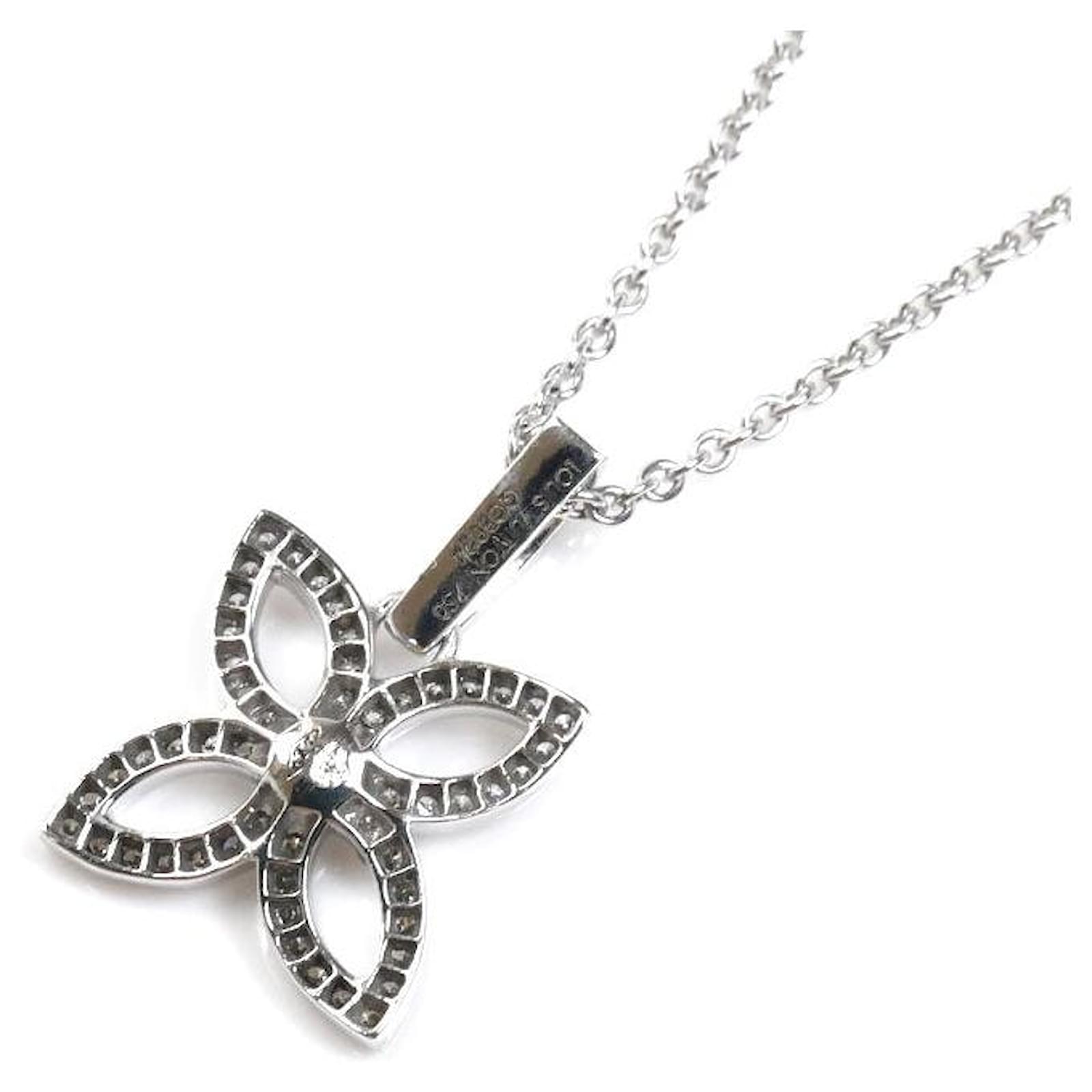 Louis Vuitton Pandantif Crackant Au750 Necklace Silvery Metal Diamond ...