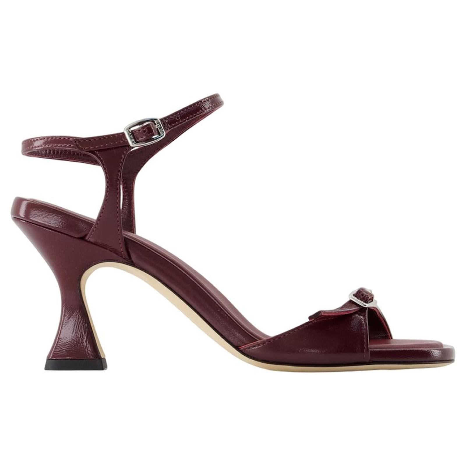 Autre Marque Celeste Sandals - Carel - Leather - Burgundy Red Dark red ...