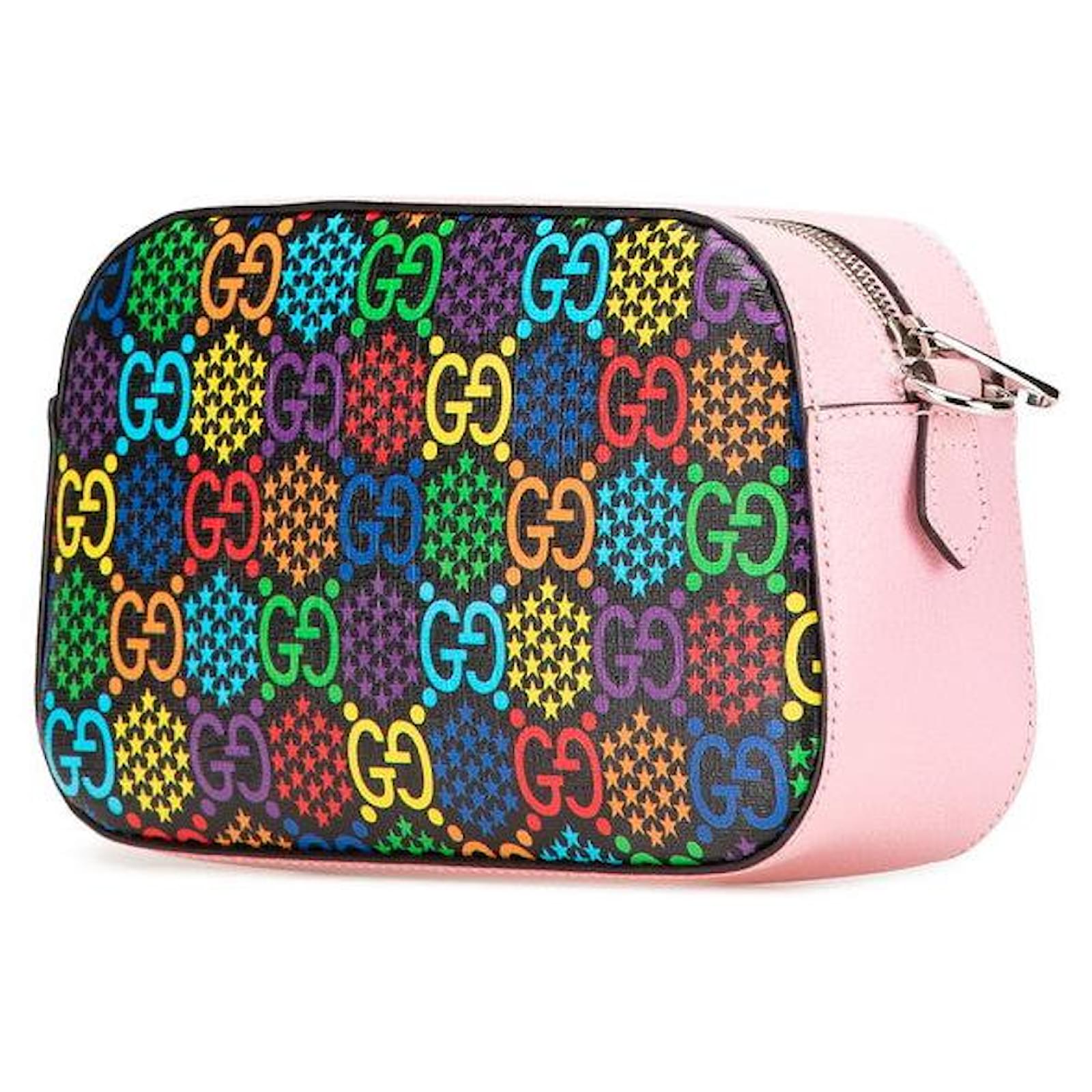 Gucci GG Psychedelic PVC Leather Shoulder Bag Black Pink Multiple ...