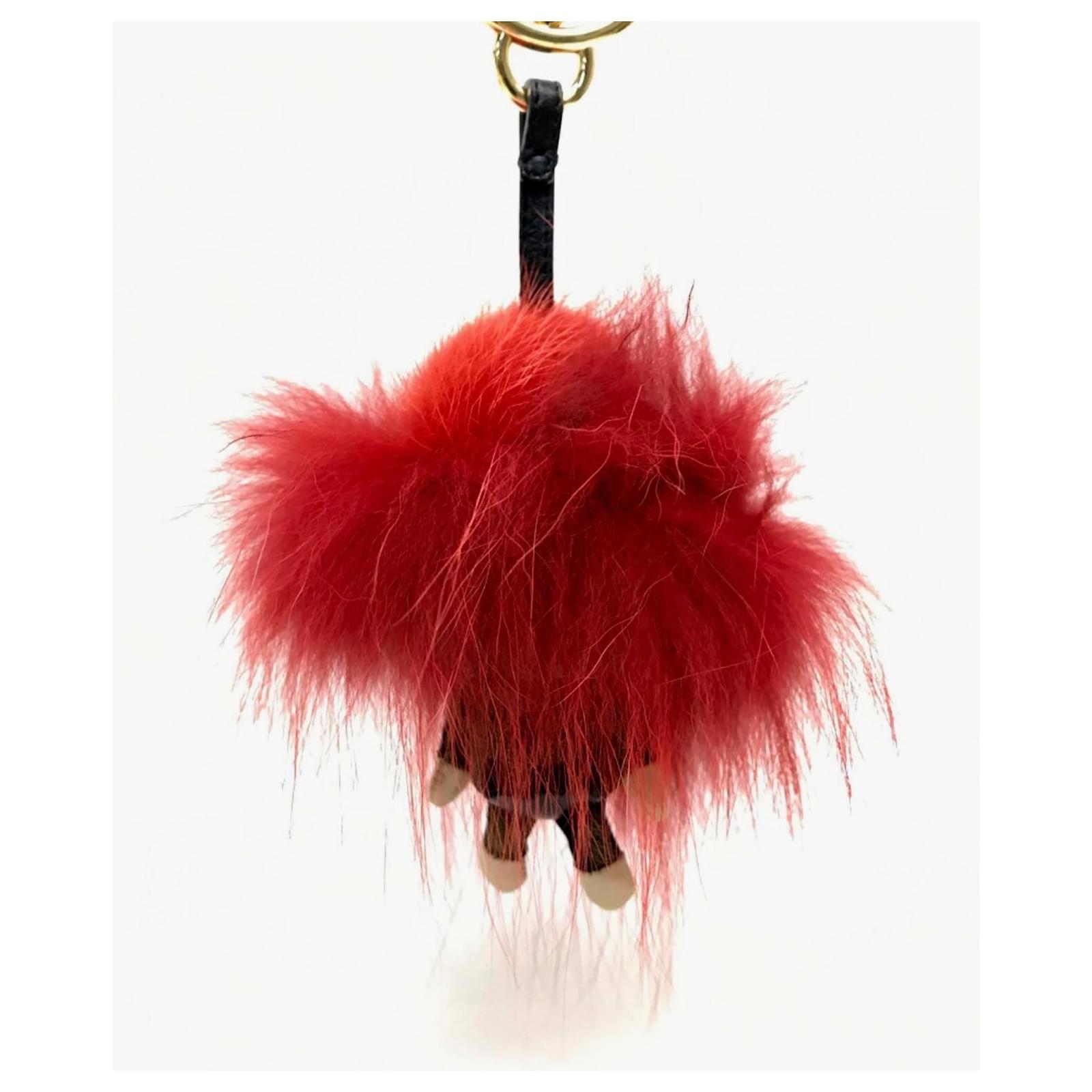 Fendi Real Fur Monster FF Pattern Key Ring Brown Red ref.2454653 - Joli ...