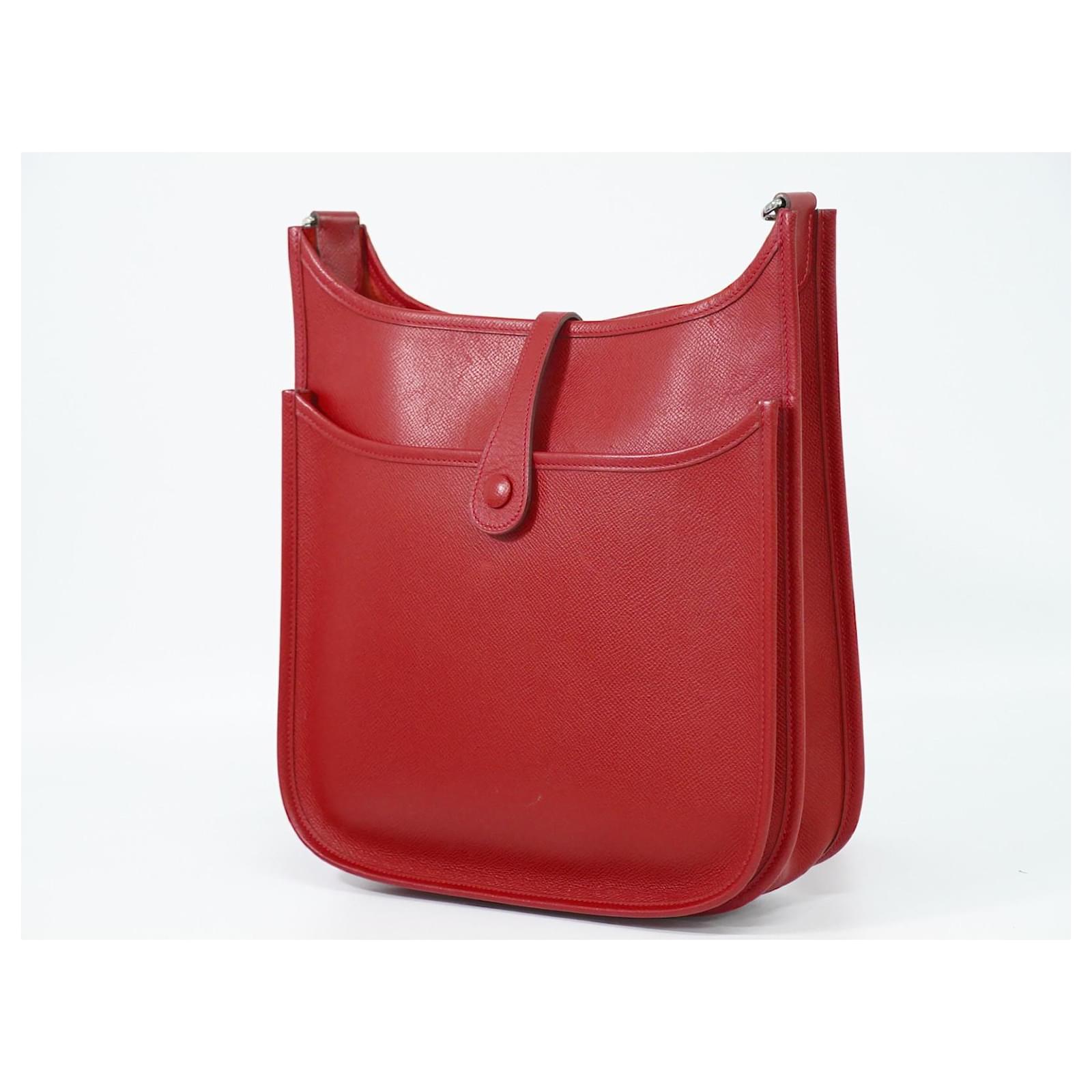 Hermès Hermes Evelyne Bag Gen II Clemence GM Red Leather ref.2458040 ...