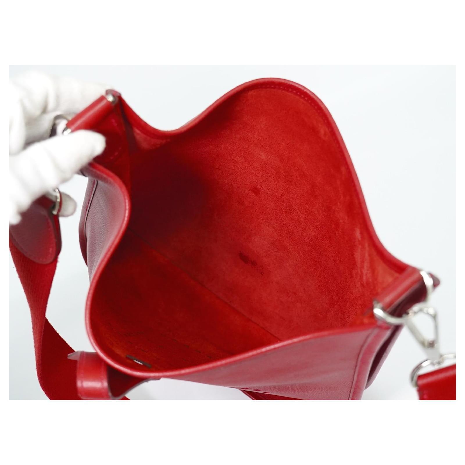 Hermès Hermes Evelyne Bag Gen II Clemence GM Red Leather ref.2458040 ...