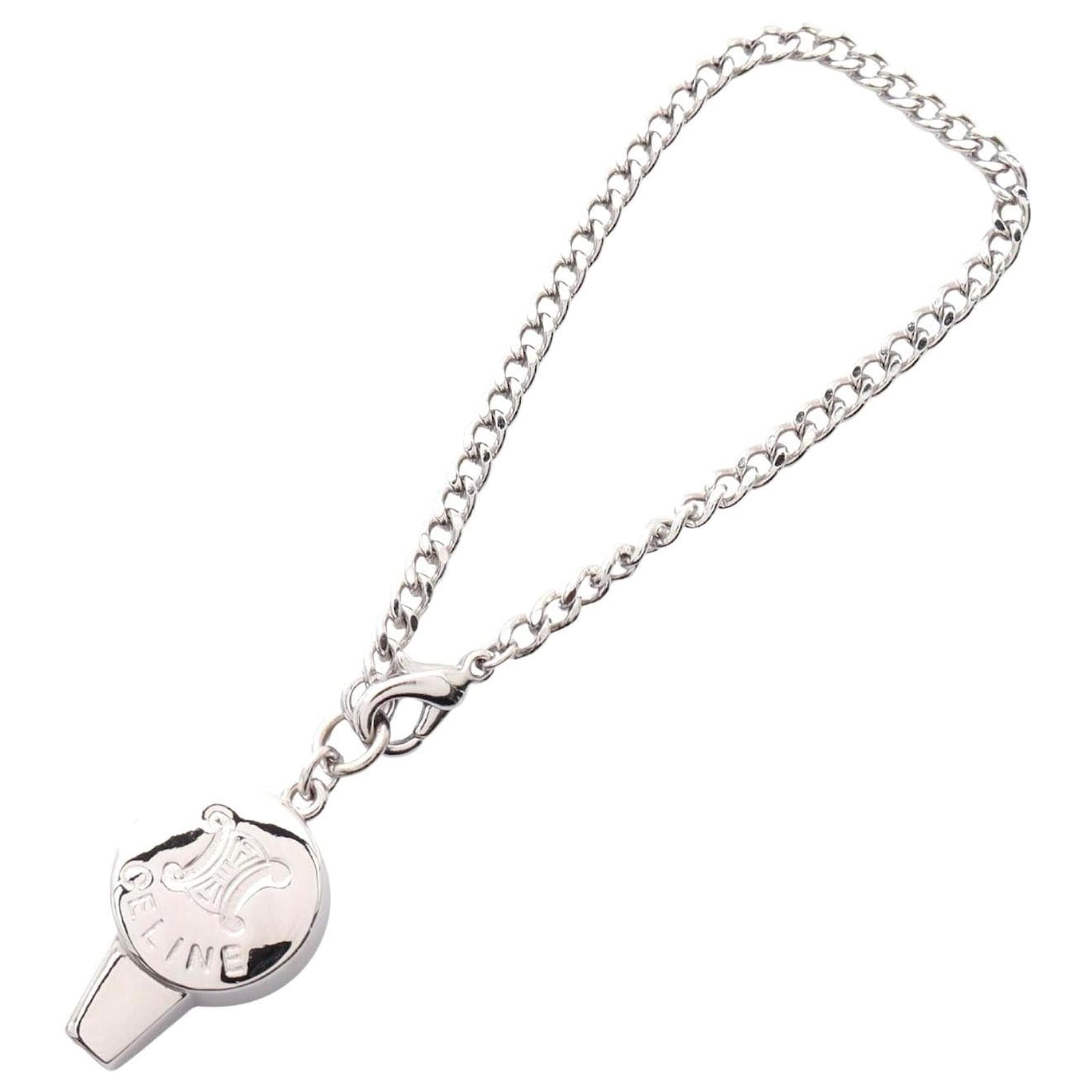 Céline Celine Metal Charm Keychain Silvery Metallic ref.2458335 - Joli ...