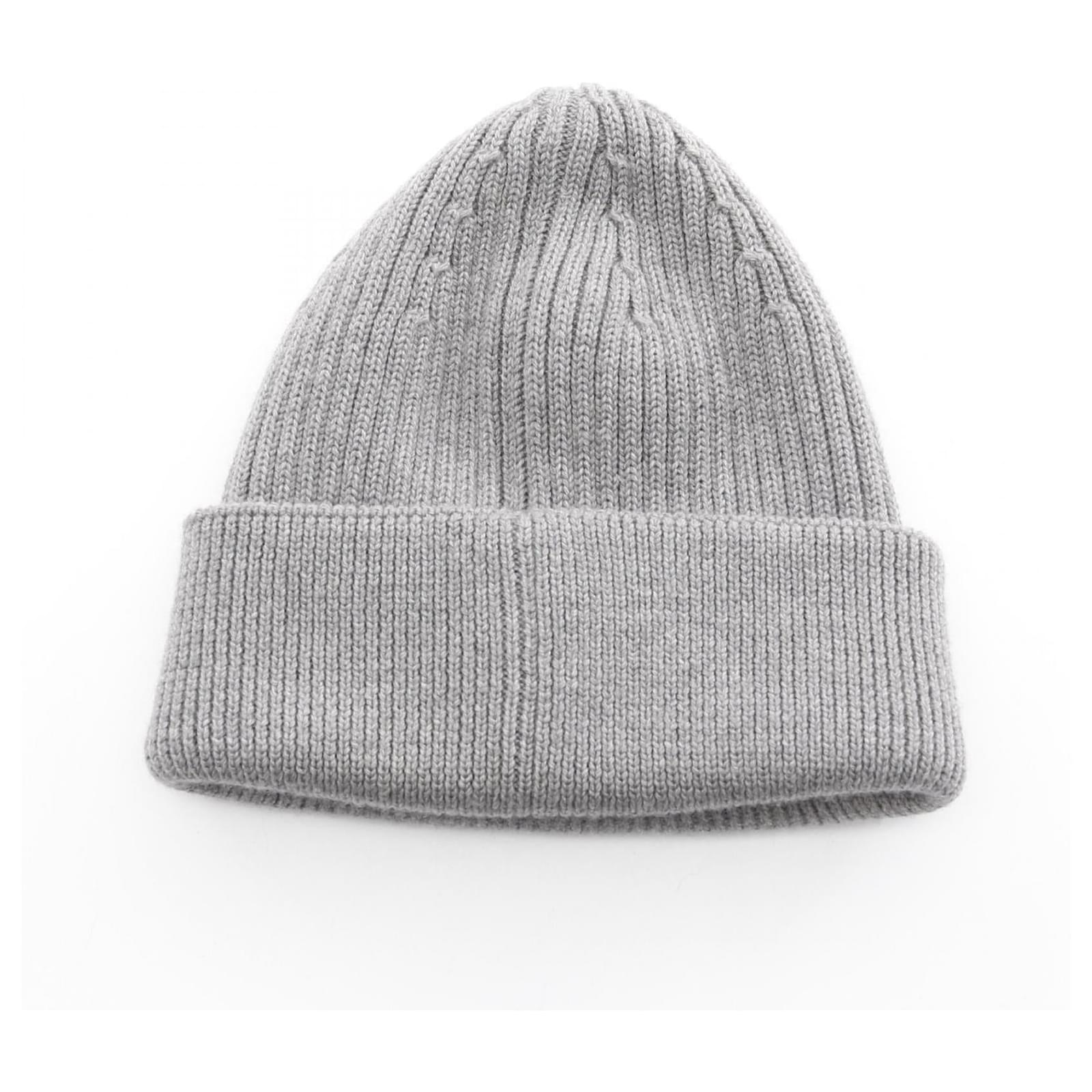 Loewe Wool Knit Cap Brown Grey Leather ref.2458546 - Joli Closet