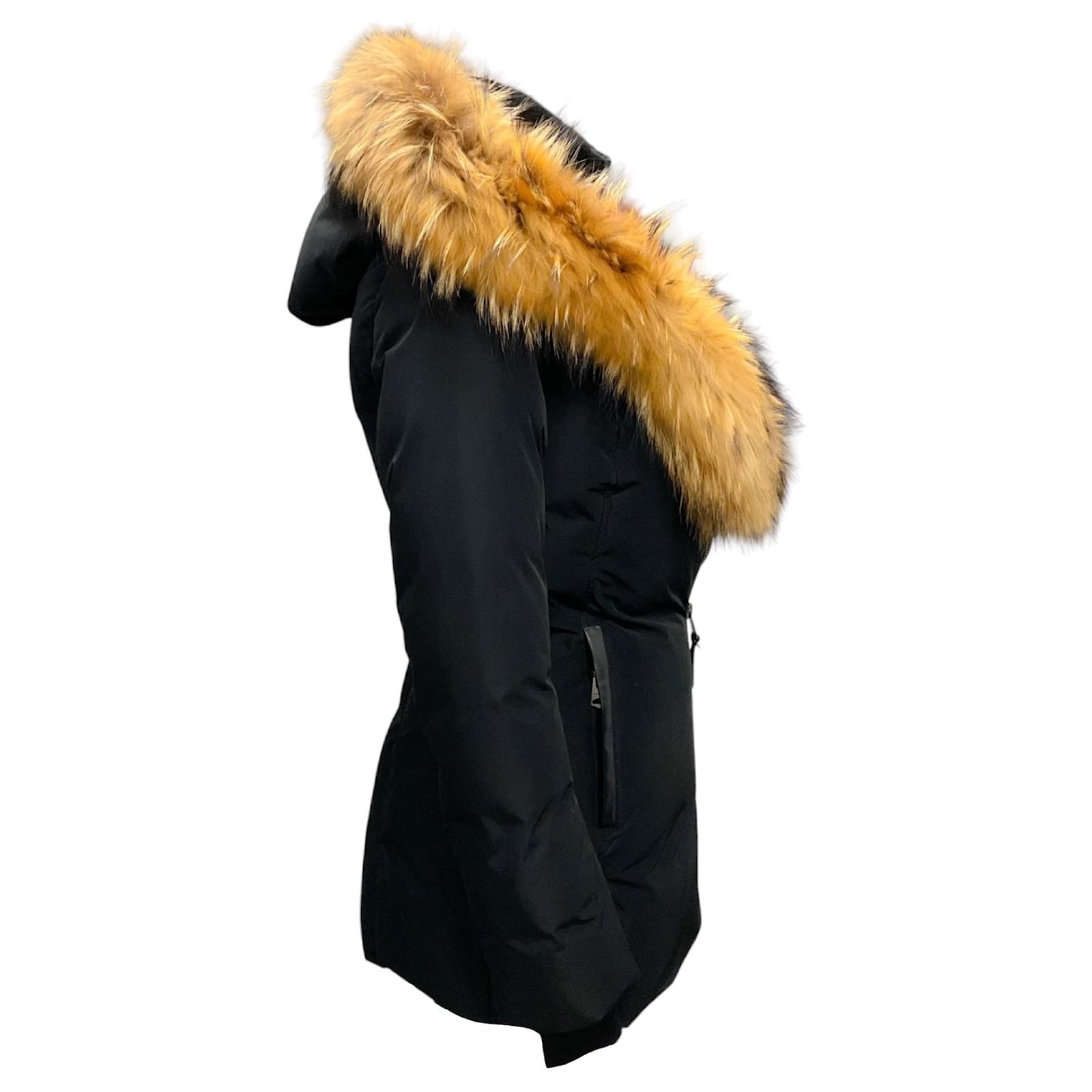 Mackage Black Adali Down Coat with Natural Fur Signature Mackage Collar ...