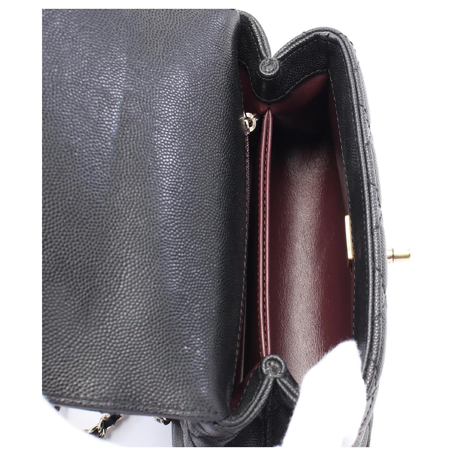 Sac à main Chanel Coco Handle en cuir de veau grainé Noir ref.2477179 ...