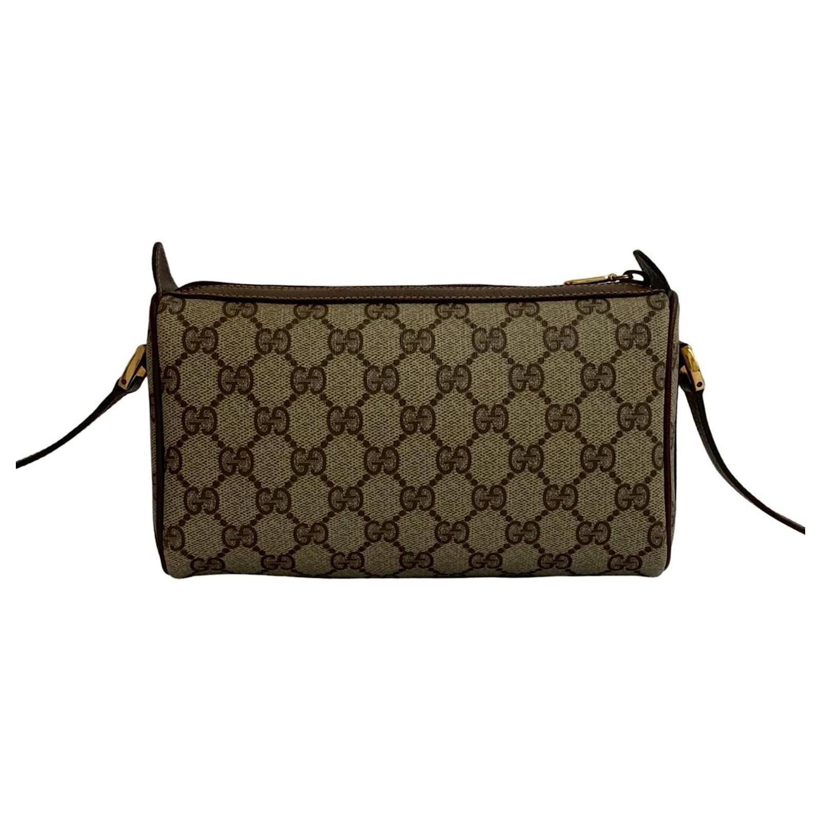 Gucci Old Sherry Line GG Logo Leather Shoulder Bag Brown Red Green ...