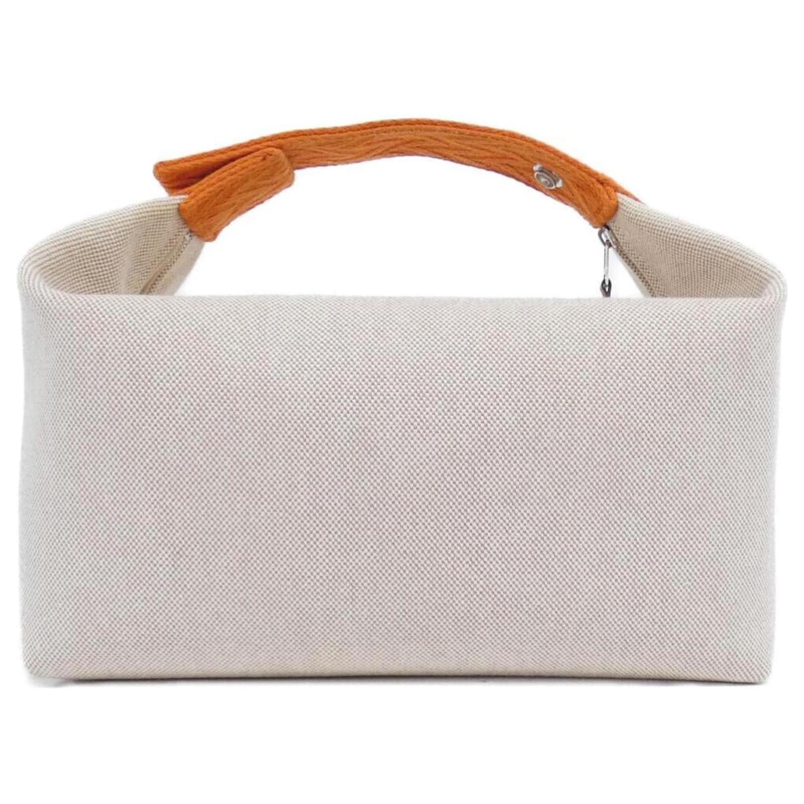 Hermès Hermes ZIGZAG Bride Pouch Beige Orange Cloth ref.2564379 - Joli ...