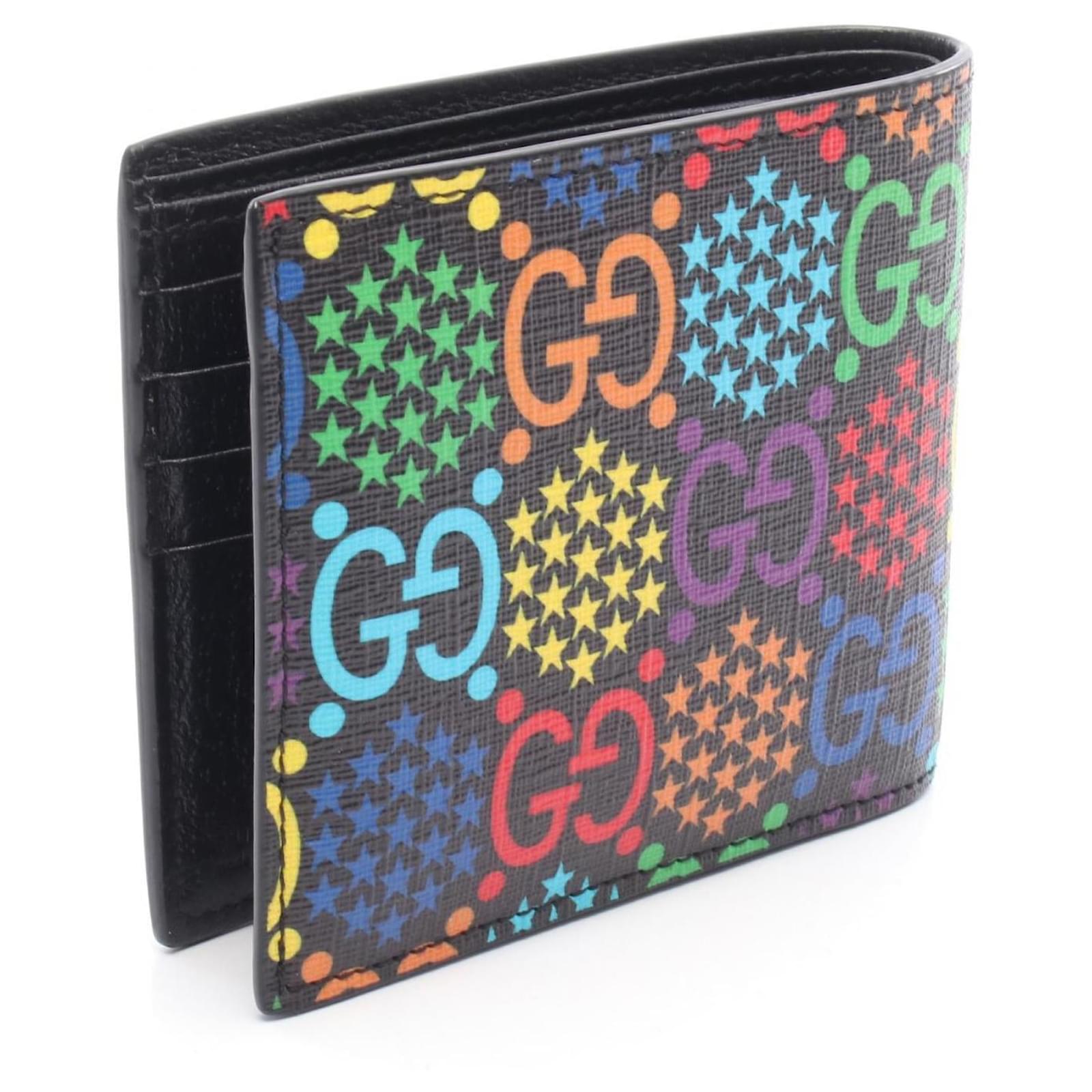 Gucci GG Psychedelic Bifold Wallet Leather Black Cloth ref.2569527 ...