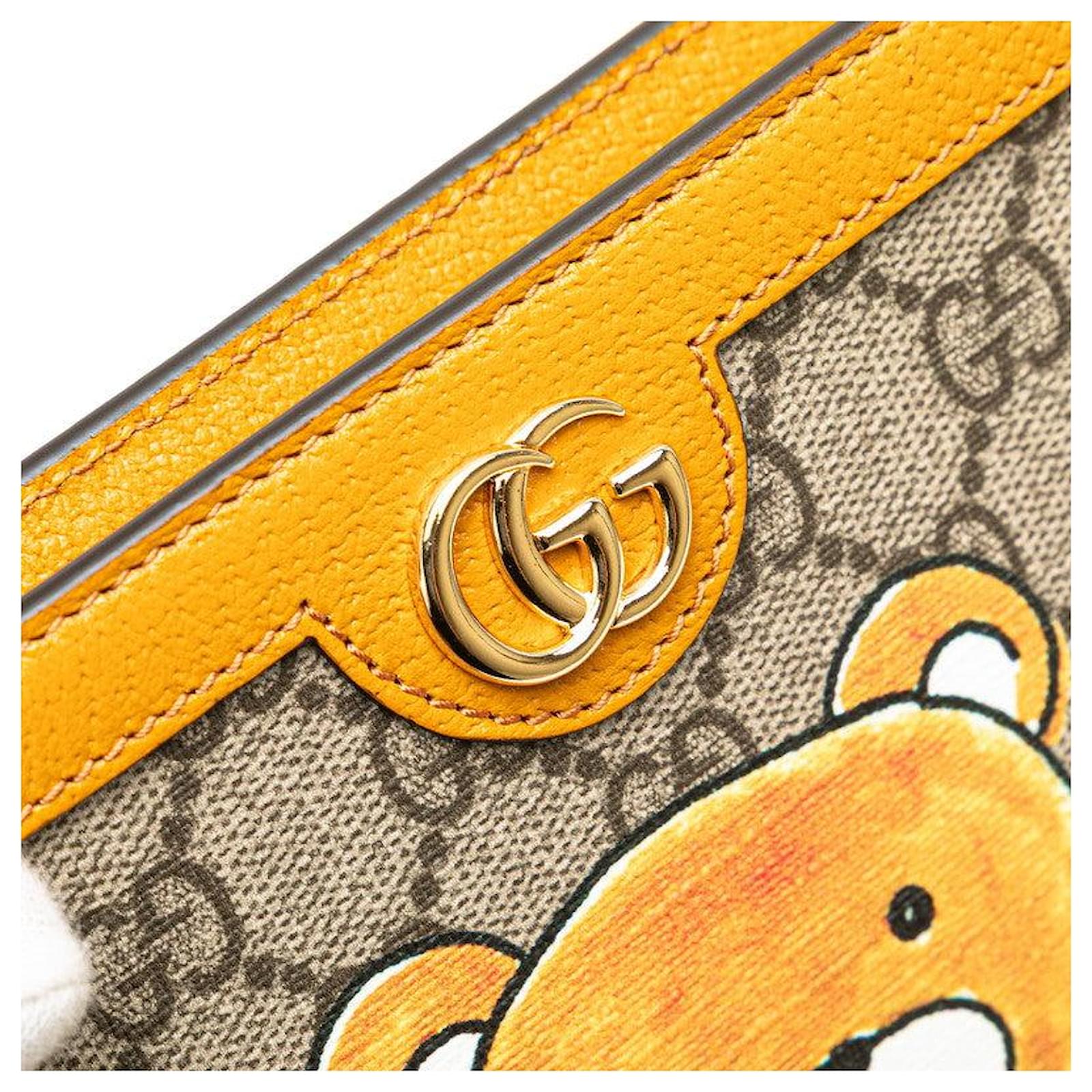 Gucci EXO KAI GG Supreme Teddy Bear PVC Clutch Limited Beige Orange ...