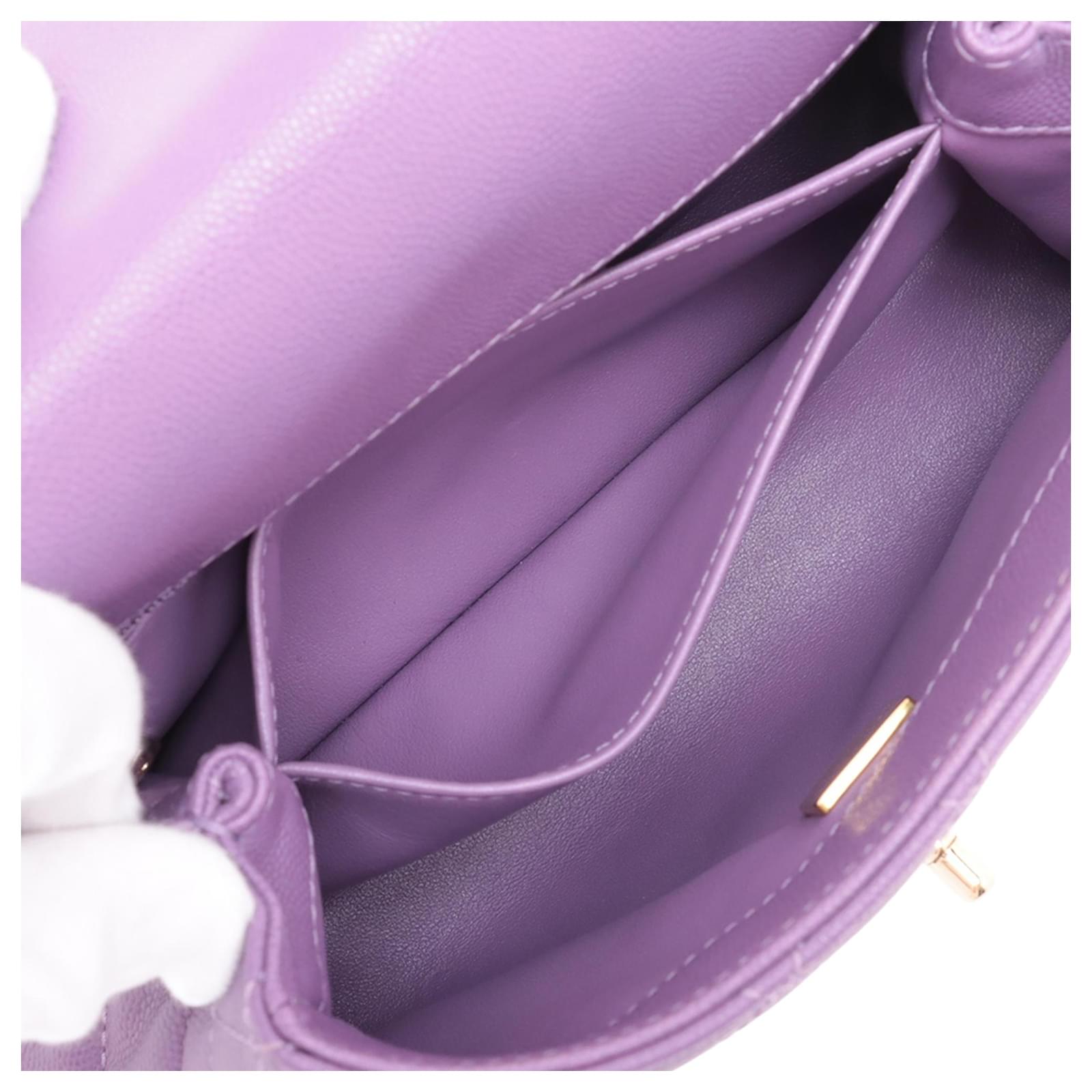 Chanel Purple Mini Caviar Coco Top Handle Bag - Joli Closet