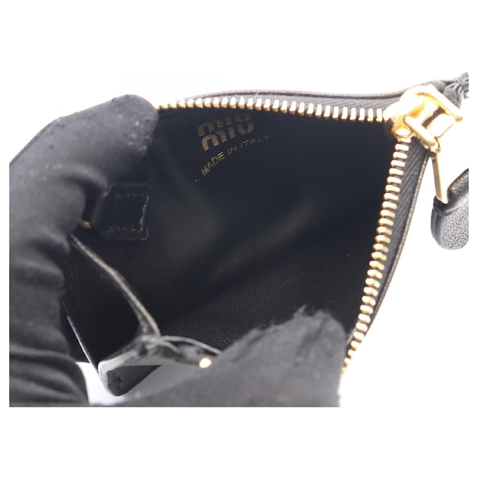 Miu Miu NAPPA AVIATOR Coin Case Wallet Black ref.2582068 - Joli Closet