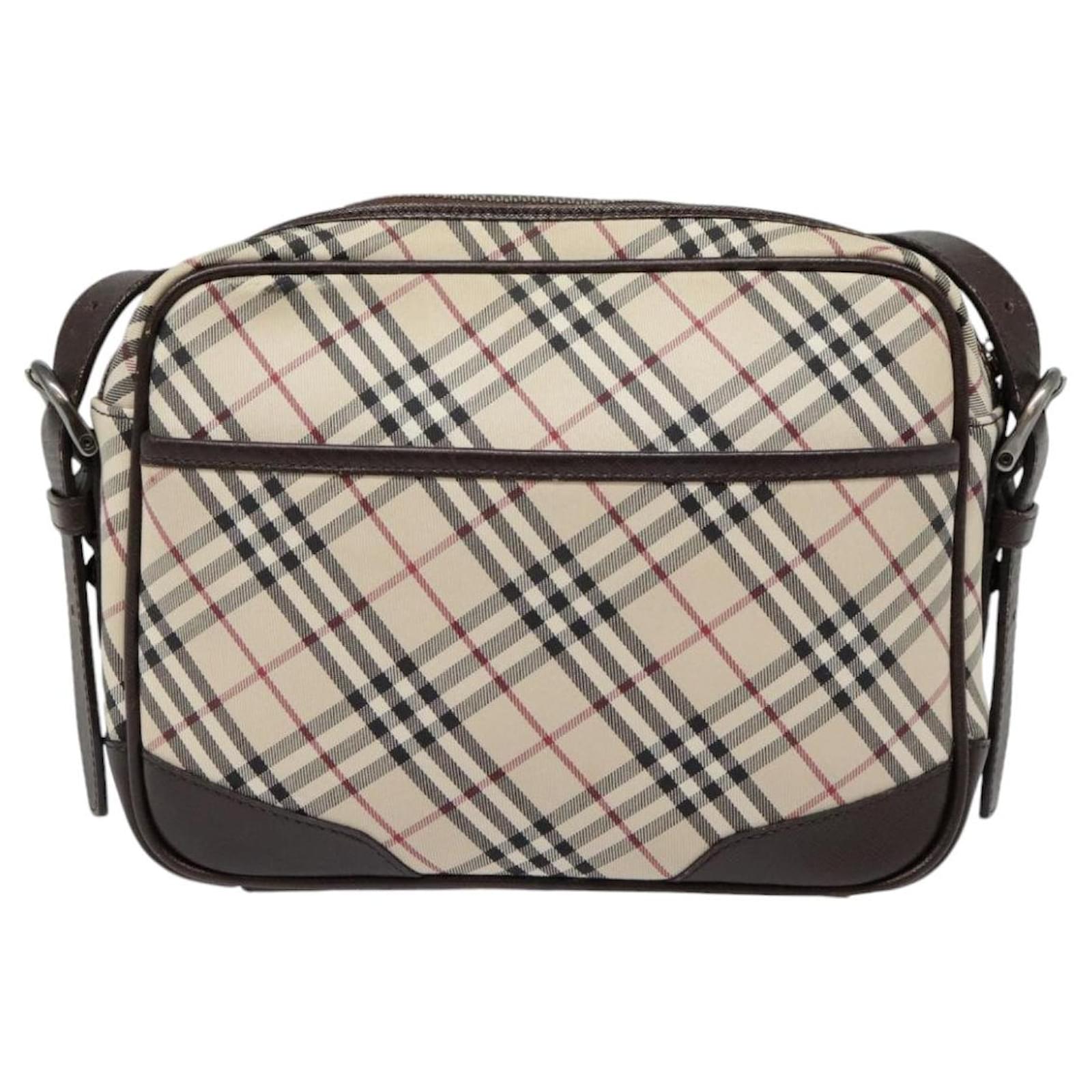 Burberry Camera Crossbody Bag Vintage Check Canvas Small Beige Cloth ...