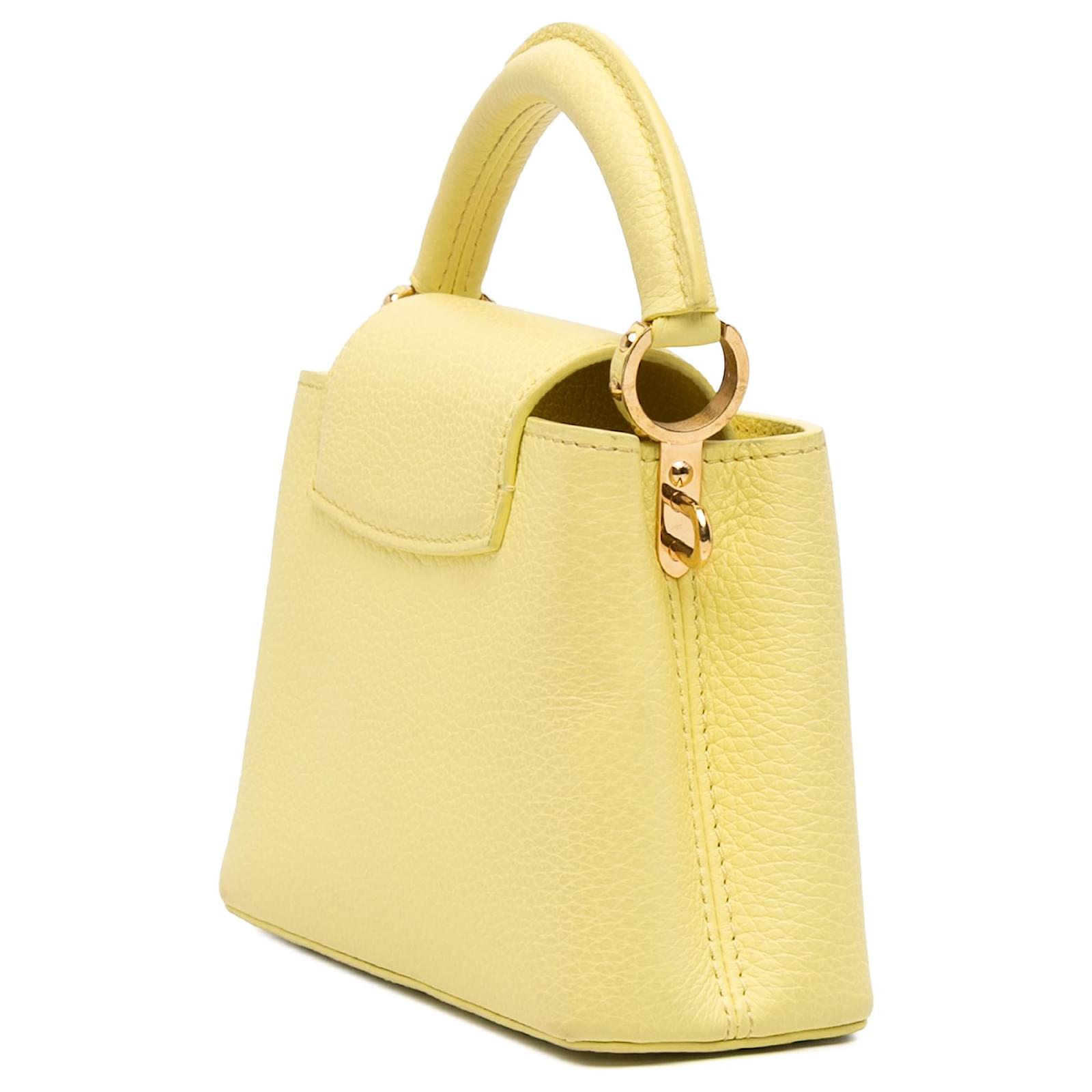 Louis Vuitton Yellow Taurillon Mini Capucines Leather Pony-style ...