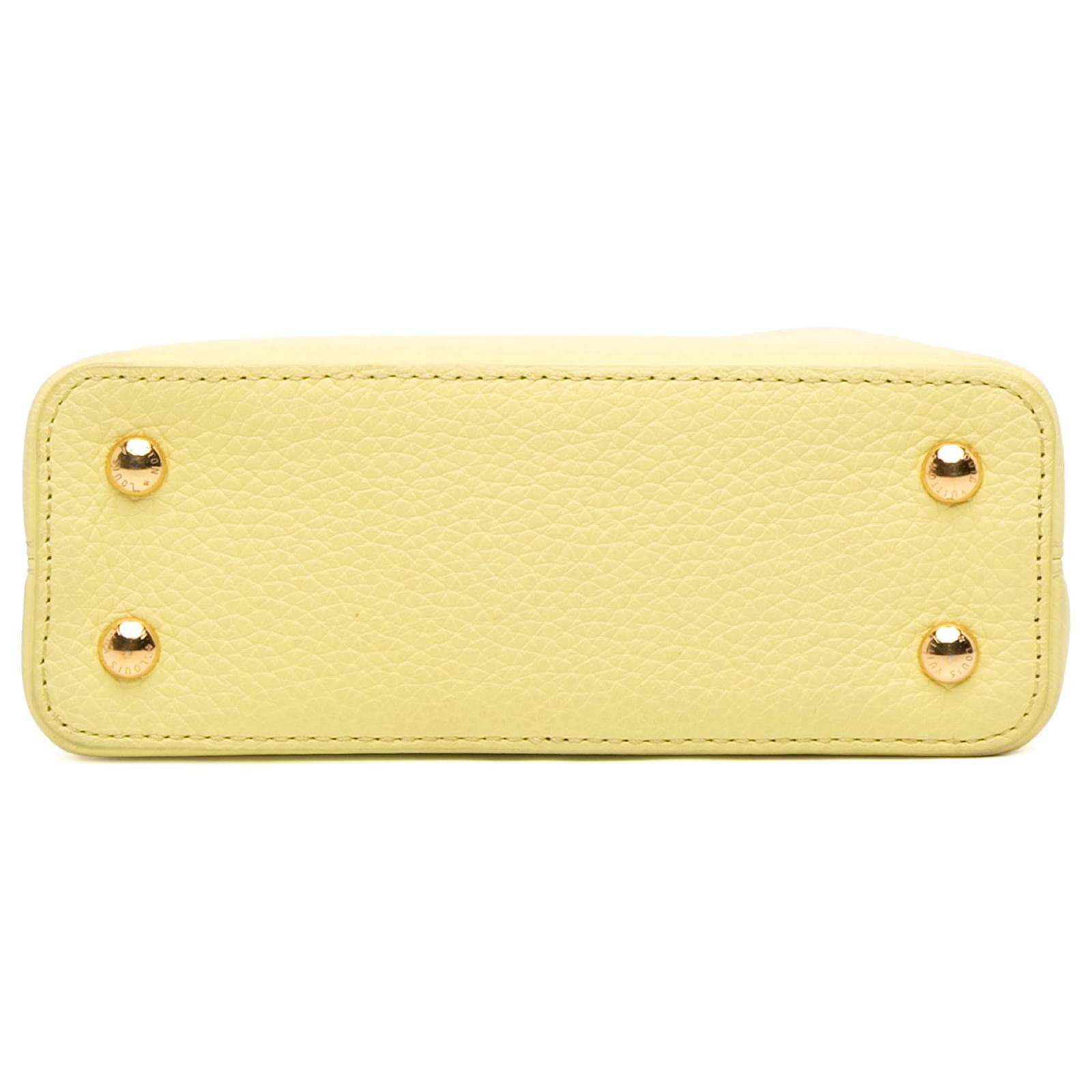 Louis Vuitton Yellow Taurillon Mini Capucines Leather Pony-style ...