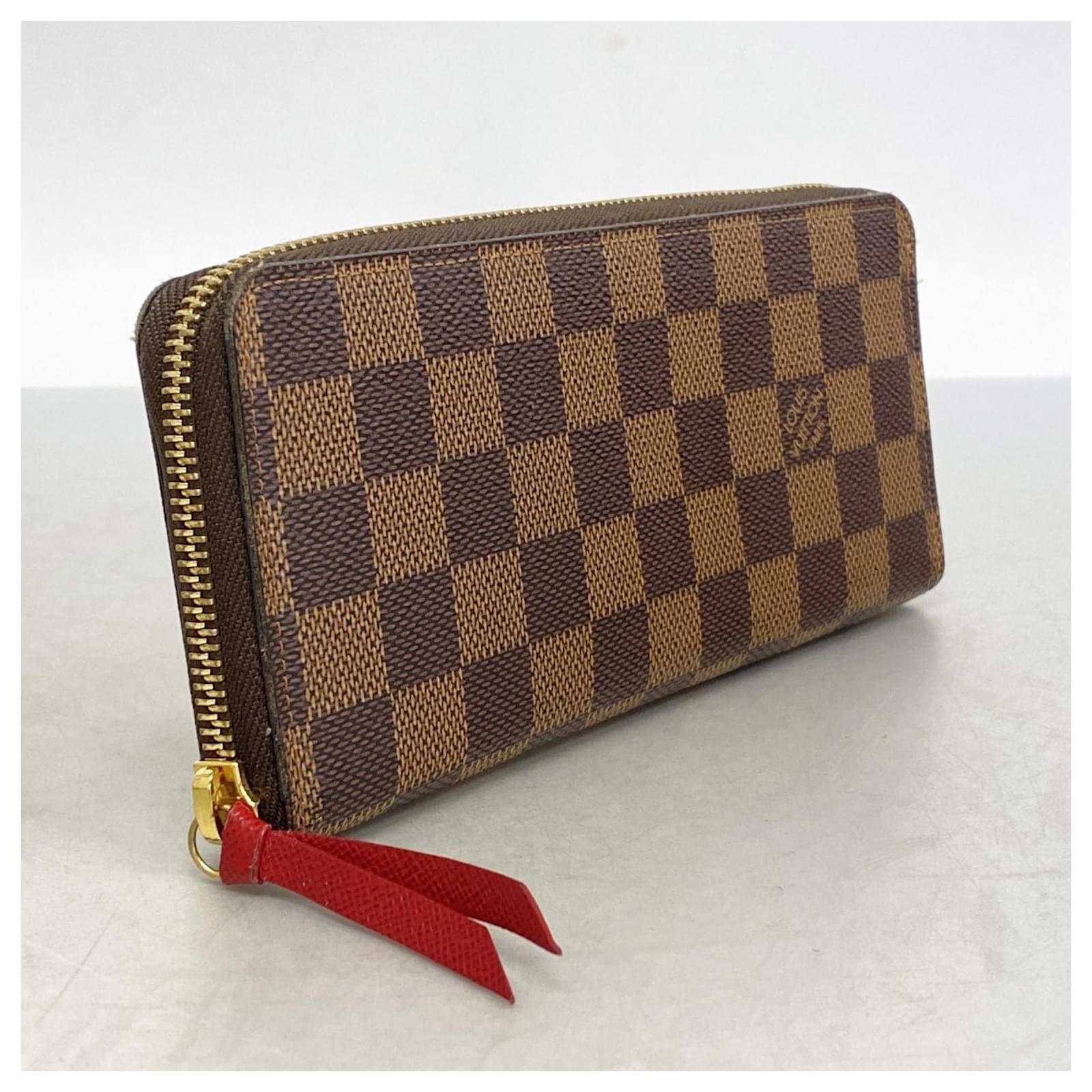 Louis Vuitton Damier Portefeuille Clemence Long Wallet Fuschia Damier ...