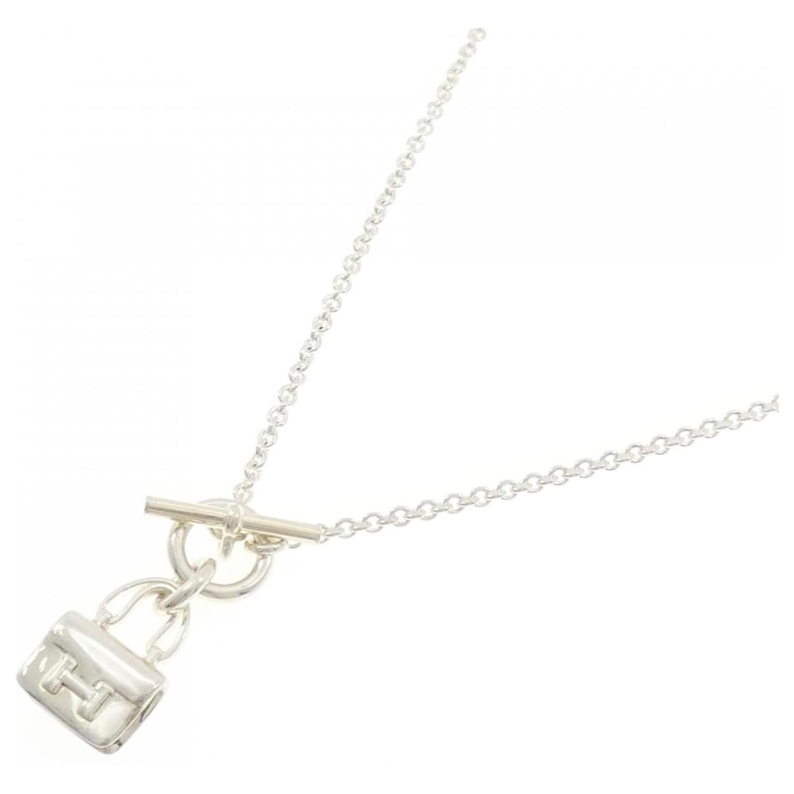 Collier Hermès Amulette Constance en argent 925 Métal Argenté Métallisé ...