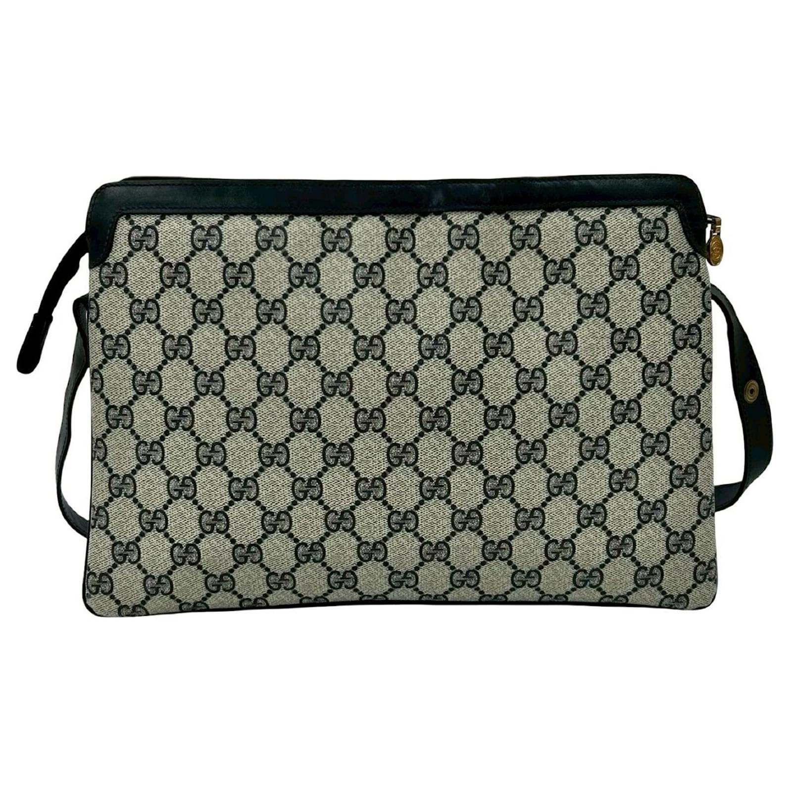 Gucci Old Sherry Line GG Logo Leather Shoulder Bag Red Navy blue ...