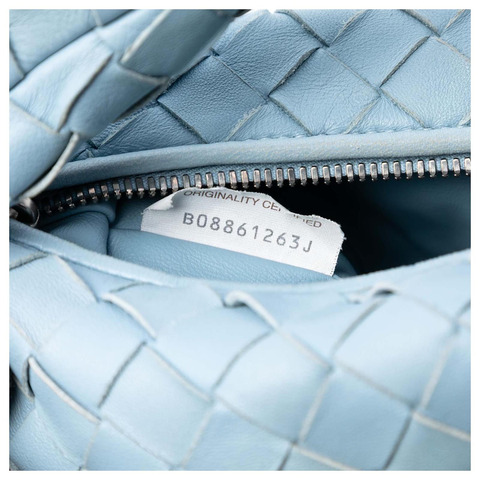 Bottega Veneta Blue Mini Nappa Intrecciato Jodie Light blue Leather ref ...