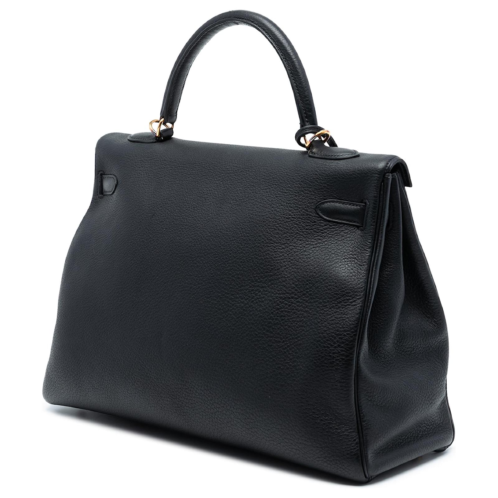 Hermès Black Togo Kelly II Retourne 35 Leather Pony-style calfskin ref ...