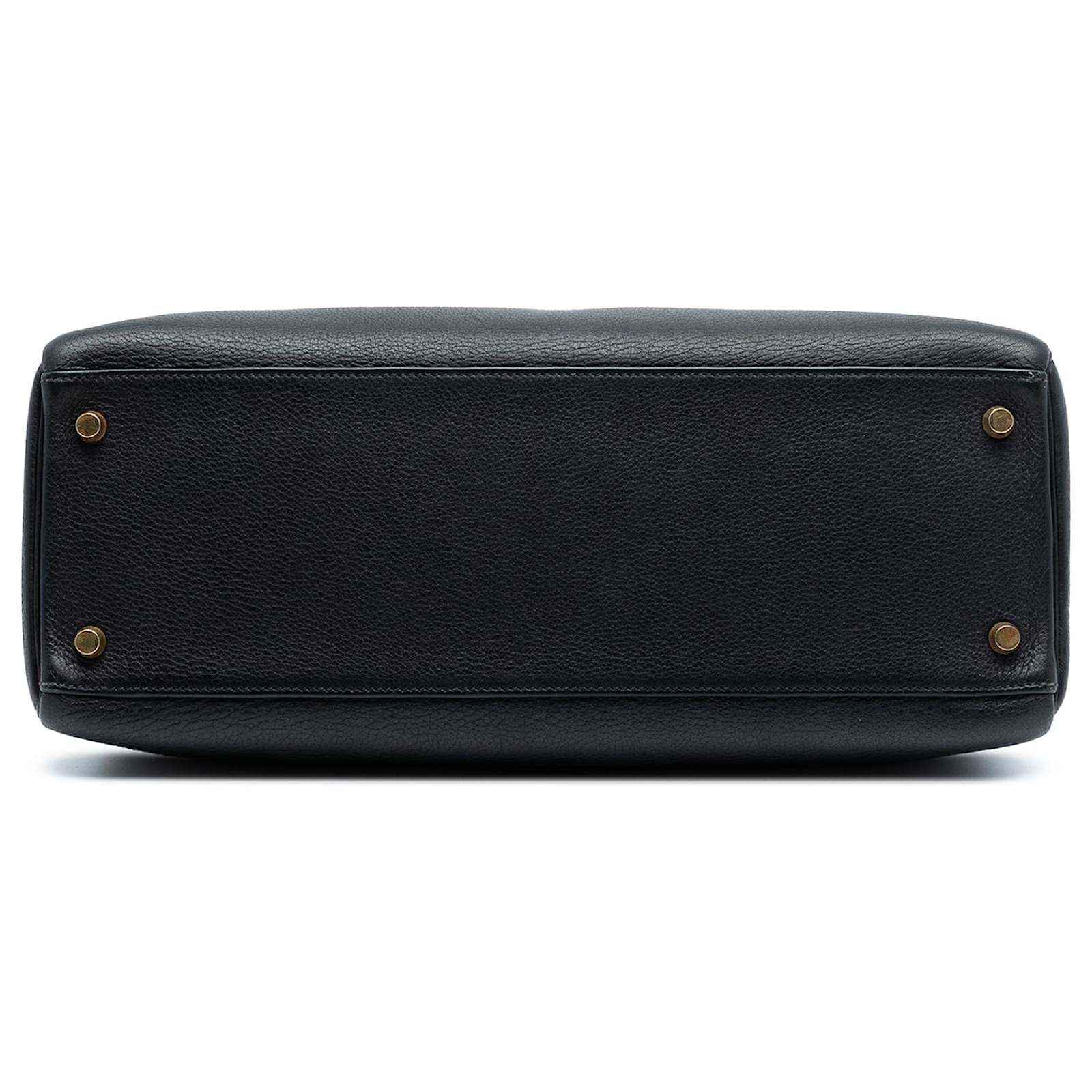 Hermès Black Togo Kelly II Retourne 35 Leather Pony-style calfskin ref ...