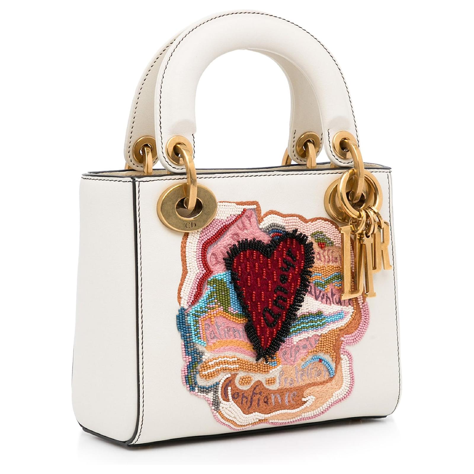 Dior Niki De Saint Phalle Mini Calfskin Dioramour Lady Dior White ...
