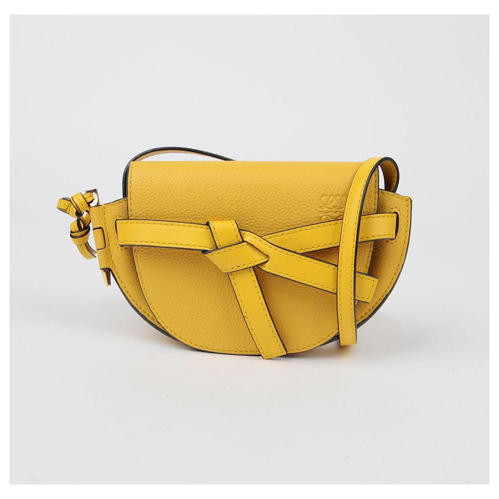 Loewe Gate Mini Shoulder Crossbody Bag Yellow Leather ref.2752214 ...