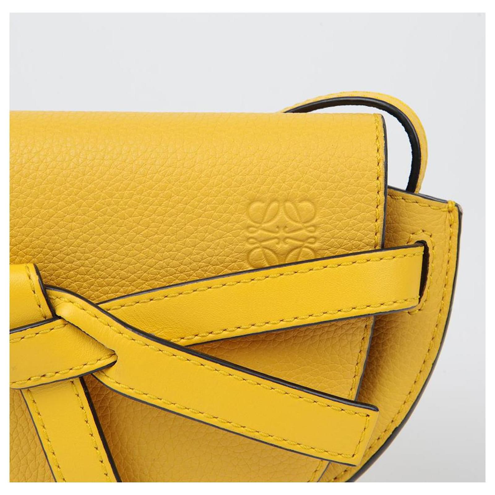 Loewe Gate Mini Shoulder Crossbody Bag Yellow Leather ref.2752214 ...