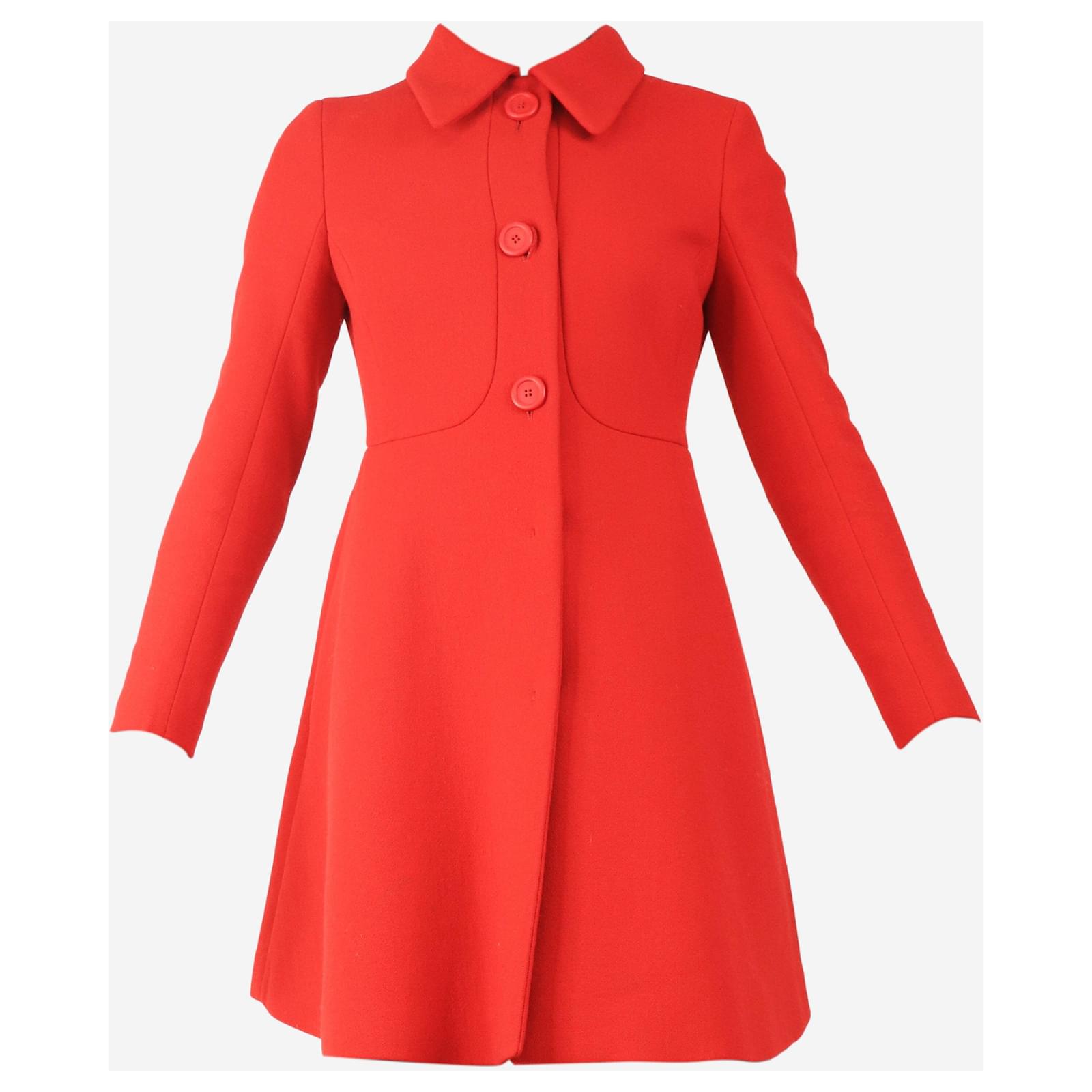 Miu Miu Red wool coat - size UK 8 ref.2761809 - Joli Closet