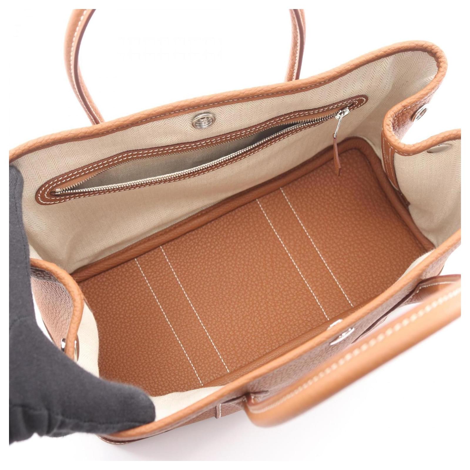 Hermès Hermes Garden Party TPM Tote Bag Brown Leather ref.2795187 - Joli Closet