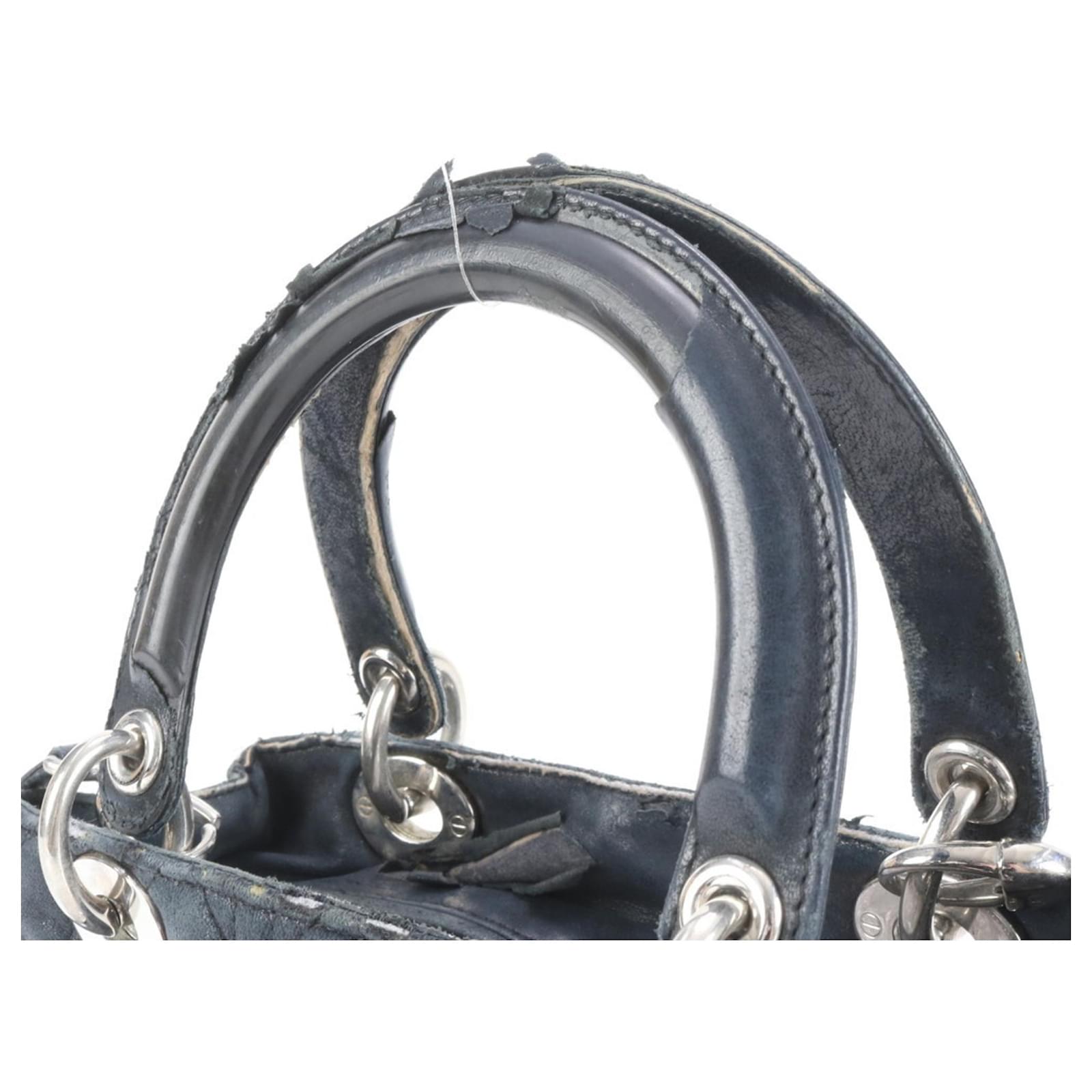 Christian Dior Cannage Lady Leather Shoulder Bag Navy blue ref.2795347 ...