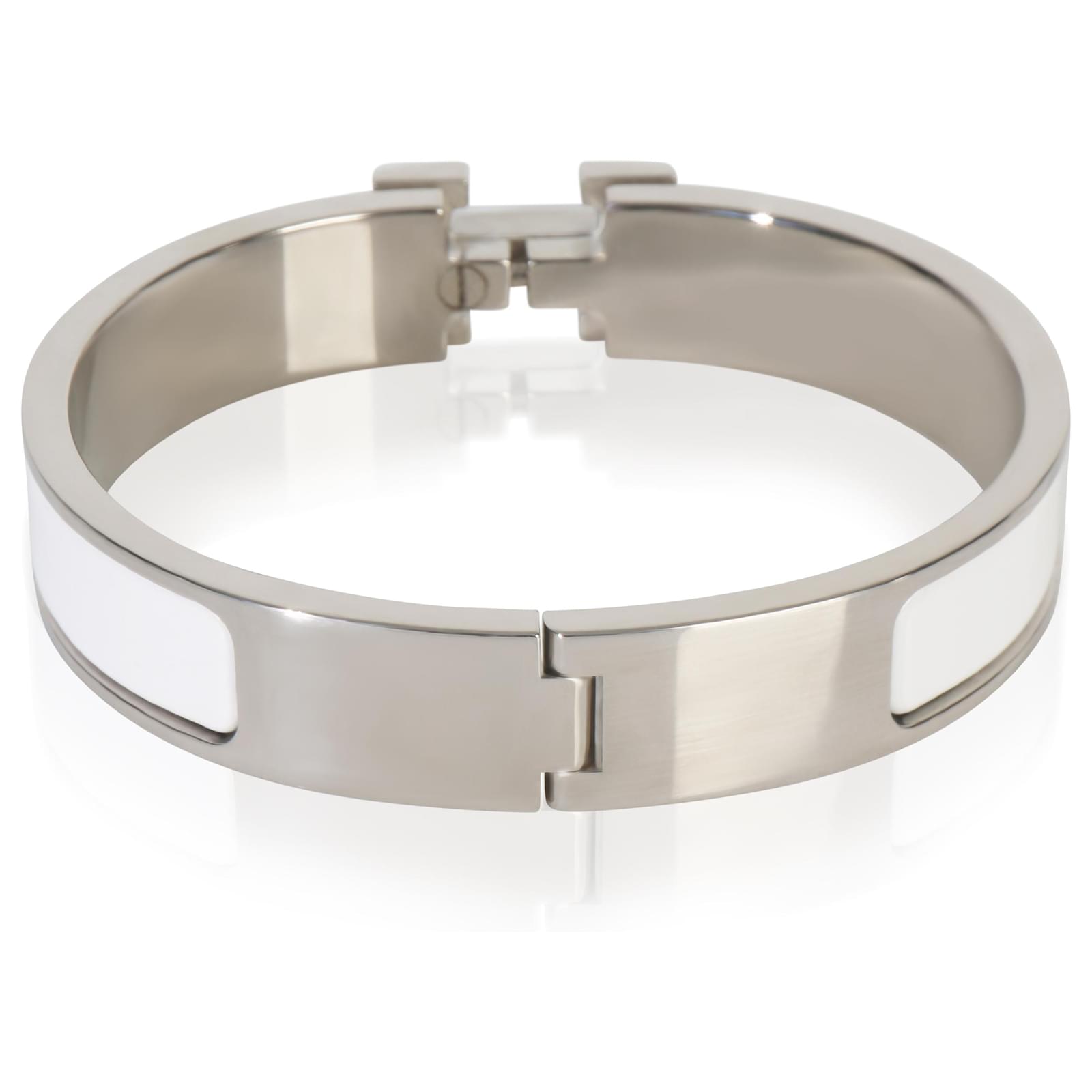 Hermès Clic H In Blanc Bracelet Palladium ref.2804284 - Joli Closet