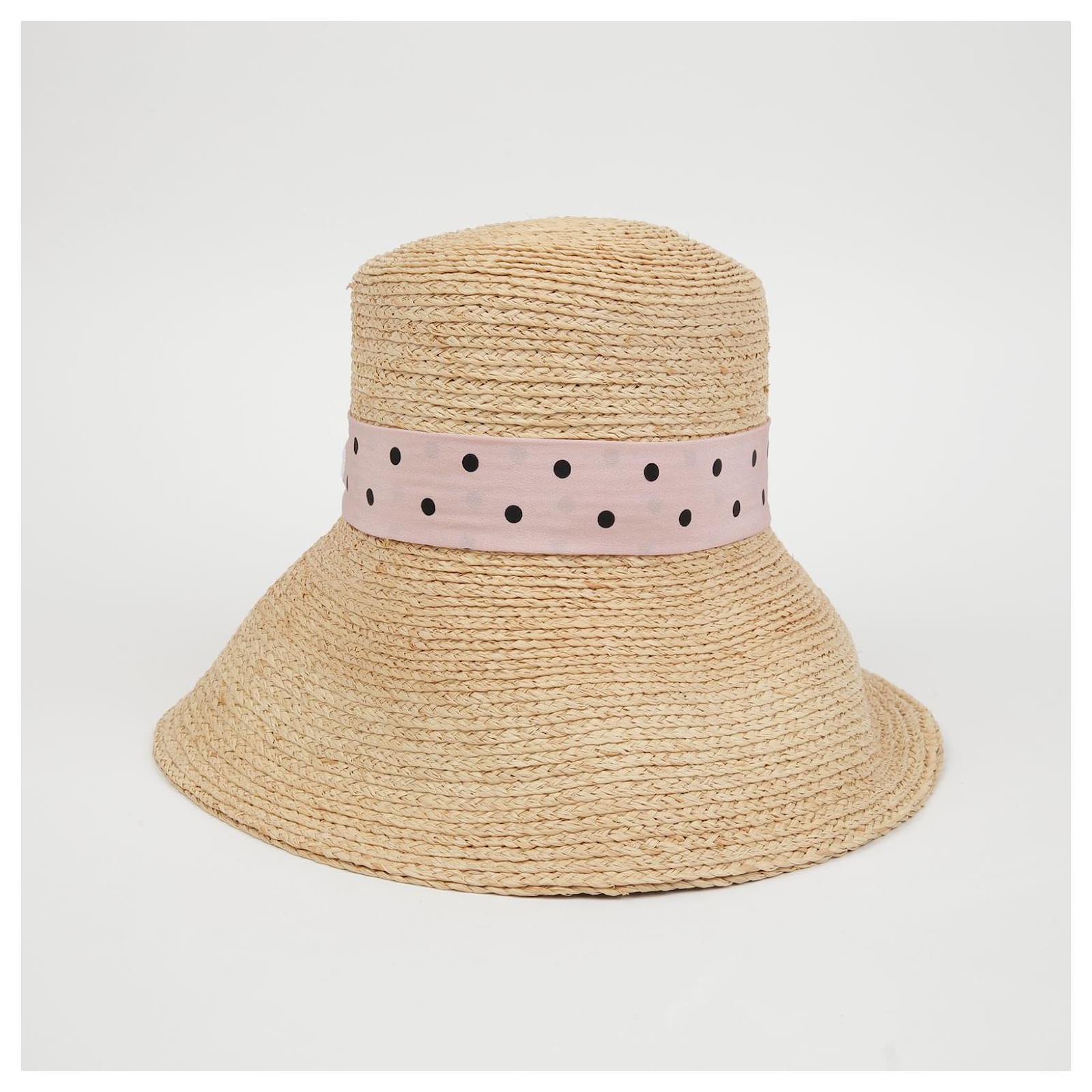 Miu Miu Raffia Bucket Hat Size Brown Cloth ref.2813839 - Joli Closet