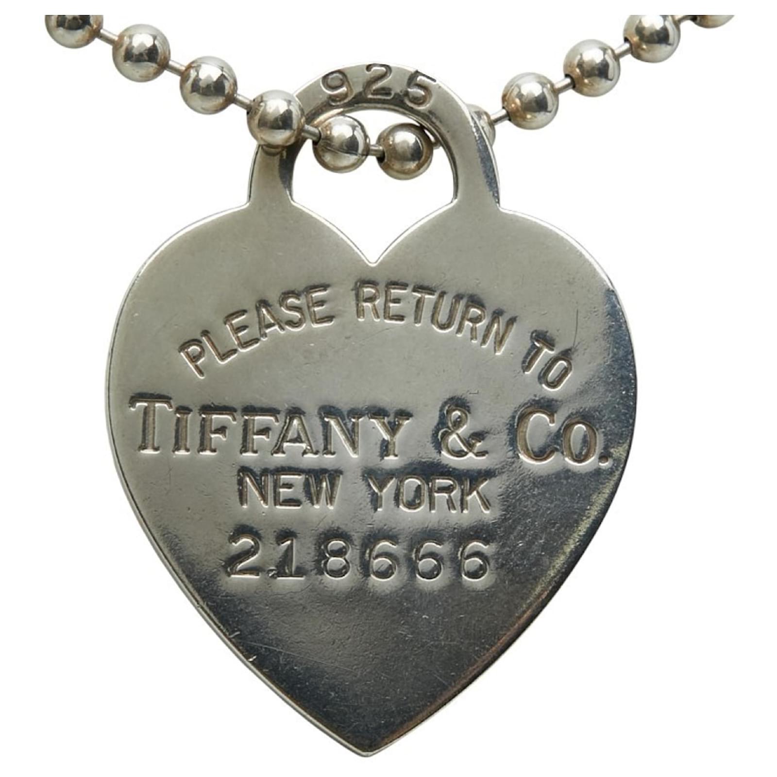 Collier long Tag Return to Heart de Tiffany & Co. Argent Argenté ref ...