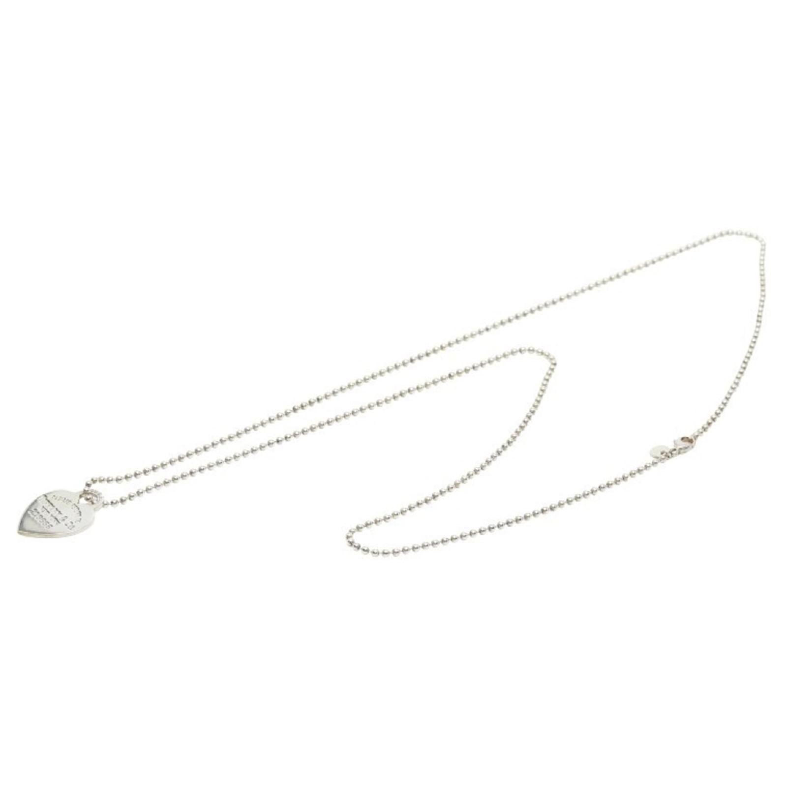 Collier long Tag Return to Heart de Tiffany & Co. Argent Argenté ref ...