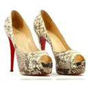 Escarpins Christian Louboutin Escarpins Cuir Imprimé python ref.14433 ...