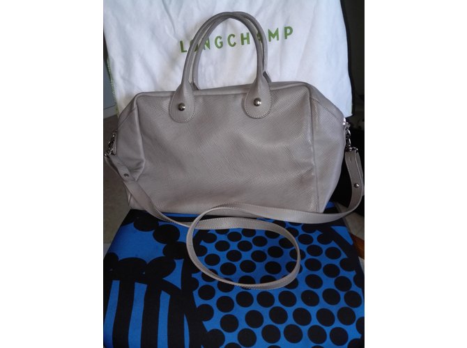 Longchamp Quadri Grey Leather ref.24761 - Joli Closet