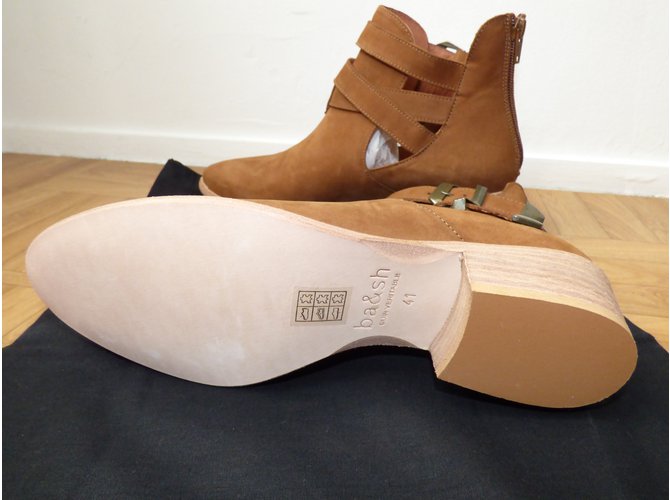 Ba&Sh Aprilia boots Brown Leather ref.25727 - Joli Closet