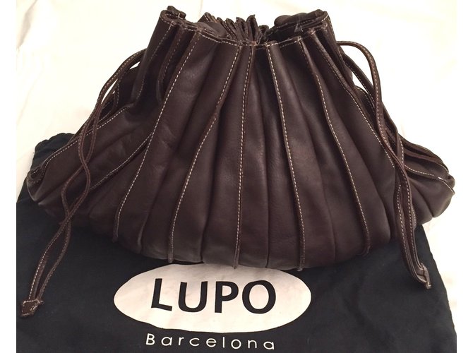 Autre Marque Lupo Barcelona Abanico Cuir Marron ref.33816 - Joli Closet