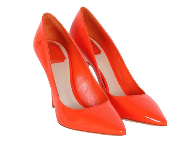 Christian Dior Dior neon orange pumps-NEW Patent leather ref.34361 ...