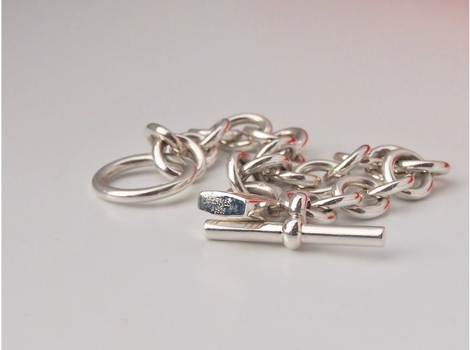 Hermès Kelly Lock Bracelet Silvery Silver ref.48112 - Joli Closet