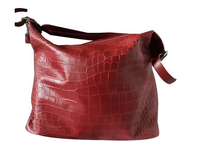 Longchamp Quadri Cuir Bordeaux ref.56475 - Joli Closet