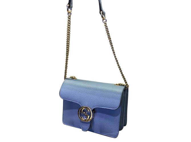 Gucci BAG Blue Leather ref.63688 - Joli Closet