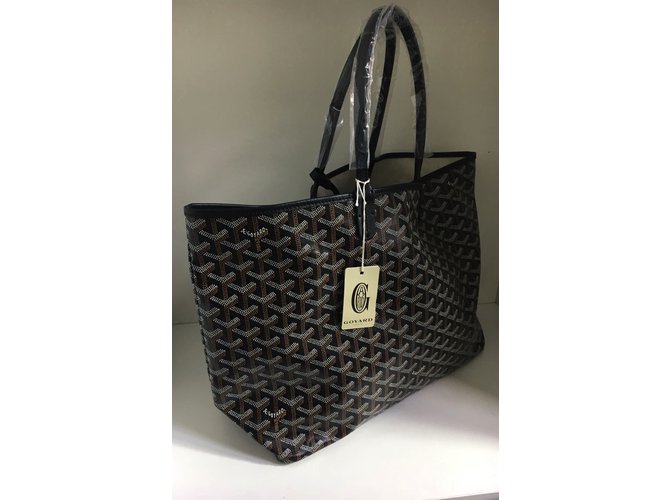 Saint Louis Sac Goyard Saint-Louis PM noir Cuir Toile ref.66224 - Joli ...