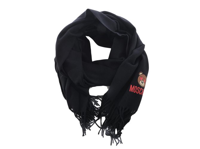 Moschino scarf new Black Wool ref.66772 - Joli Closet