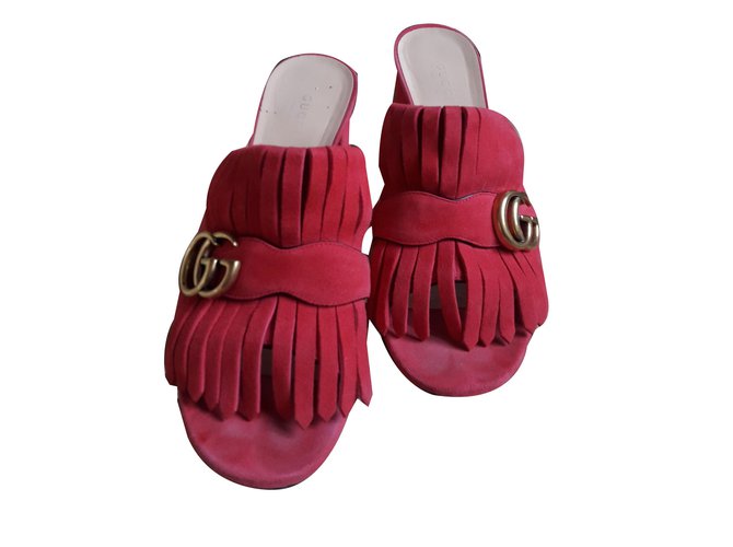 Gucci Mules Pink Deerskin ref.71658 - Joli Closet